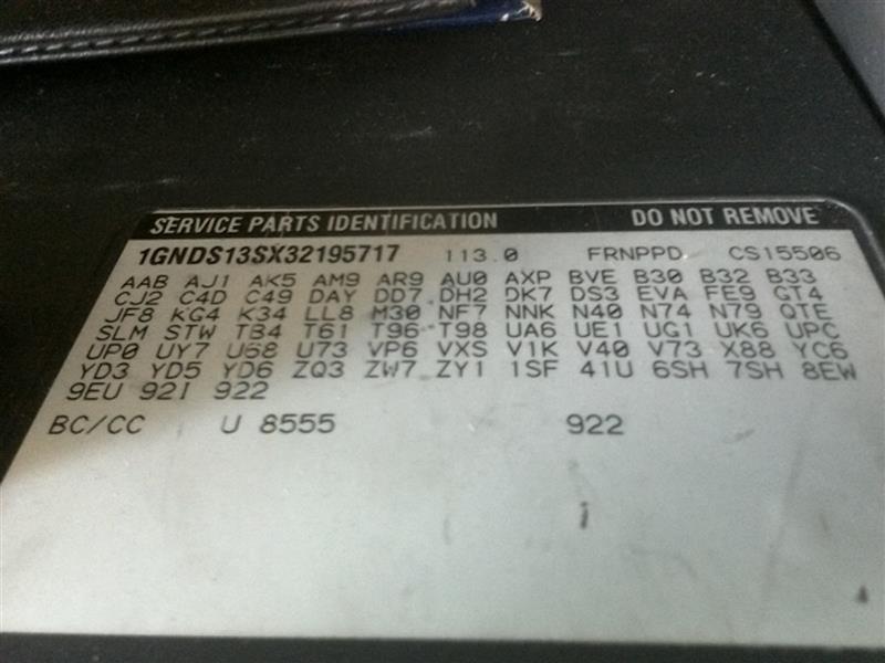 CHEVROLET ASCENDER 04 4.2L, w/o step on hub for friction washer ...