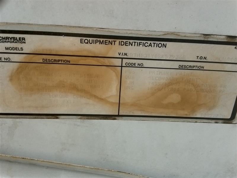 DODGE 250 VAN 94 Throttle Valve Assembly 8-360 (5.9L) Throttle Body ...